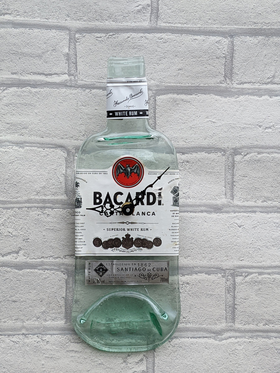 Bacardi bottle clock – Rewind Glass