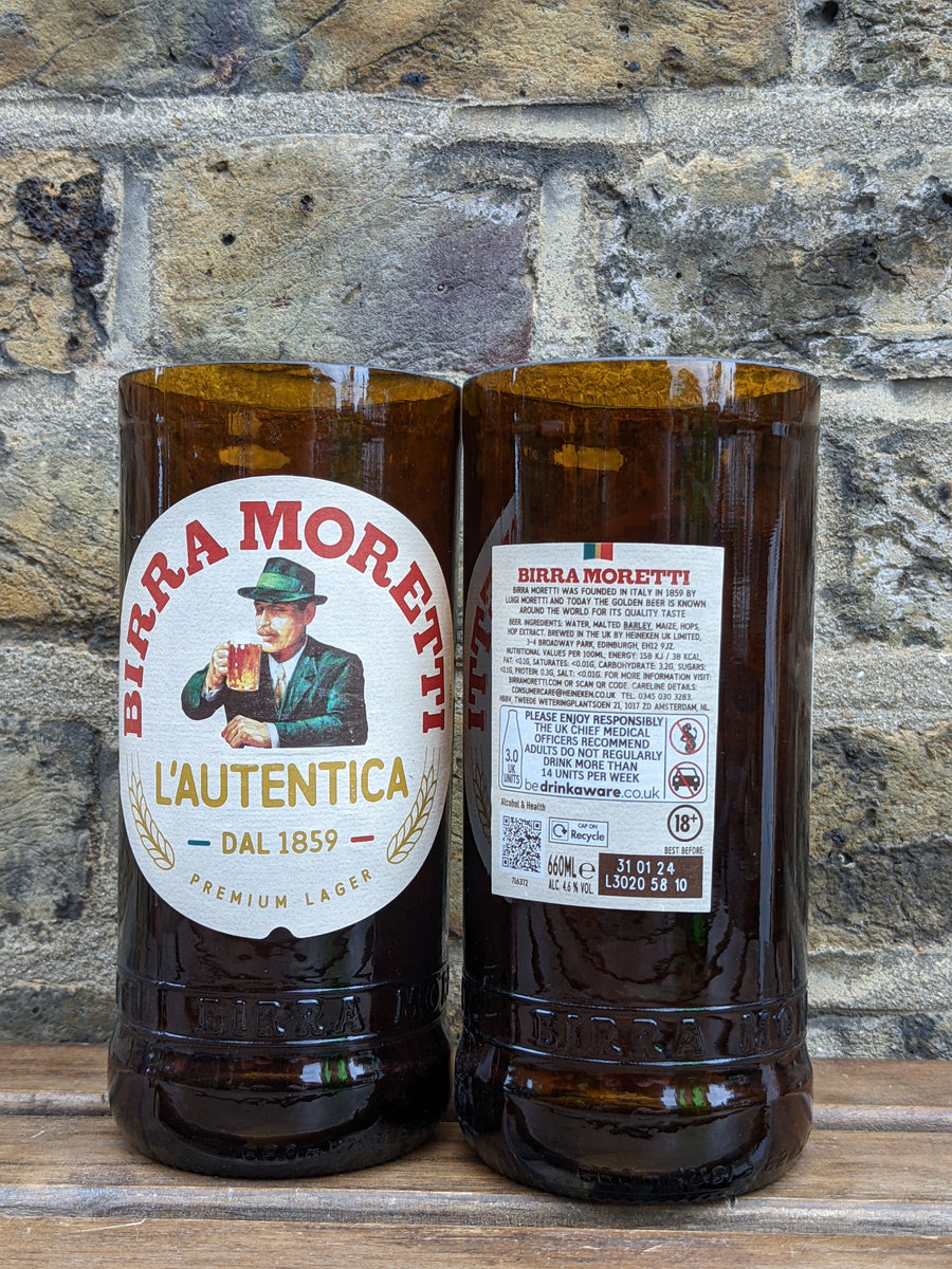 Birra Moretti beer bottle tumblers – Rewind Glass